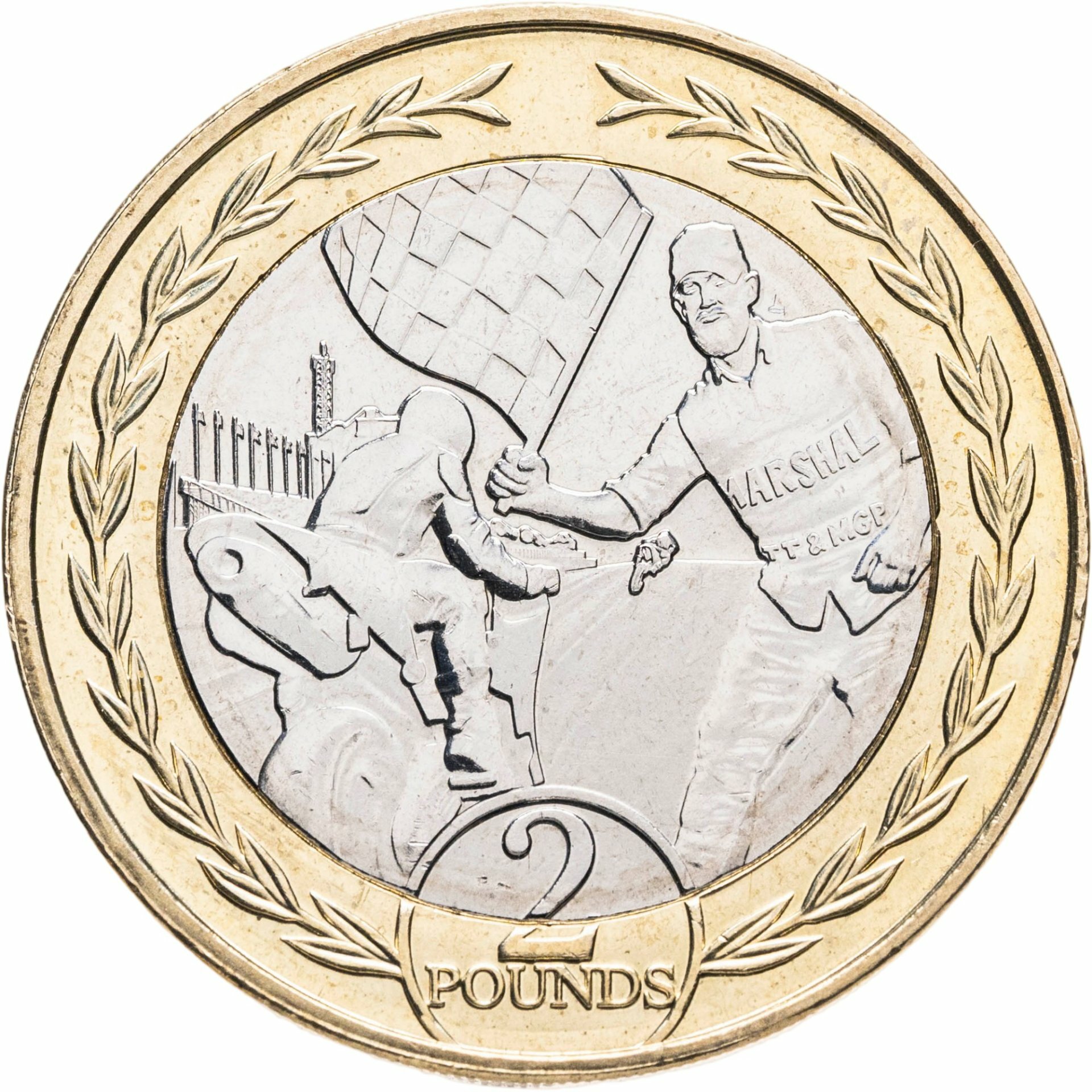 Остров Мэн 2 фунта pounds 2022 "Мотогонки "Tourist Trophy" - Мотоциклист", Биметалл, в сохранности UNC