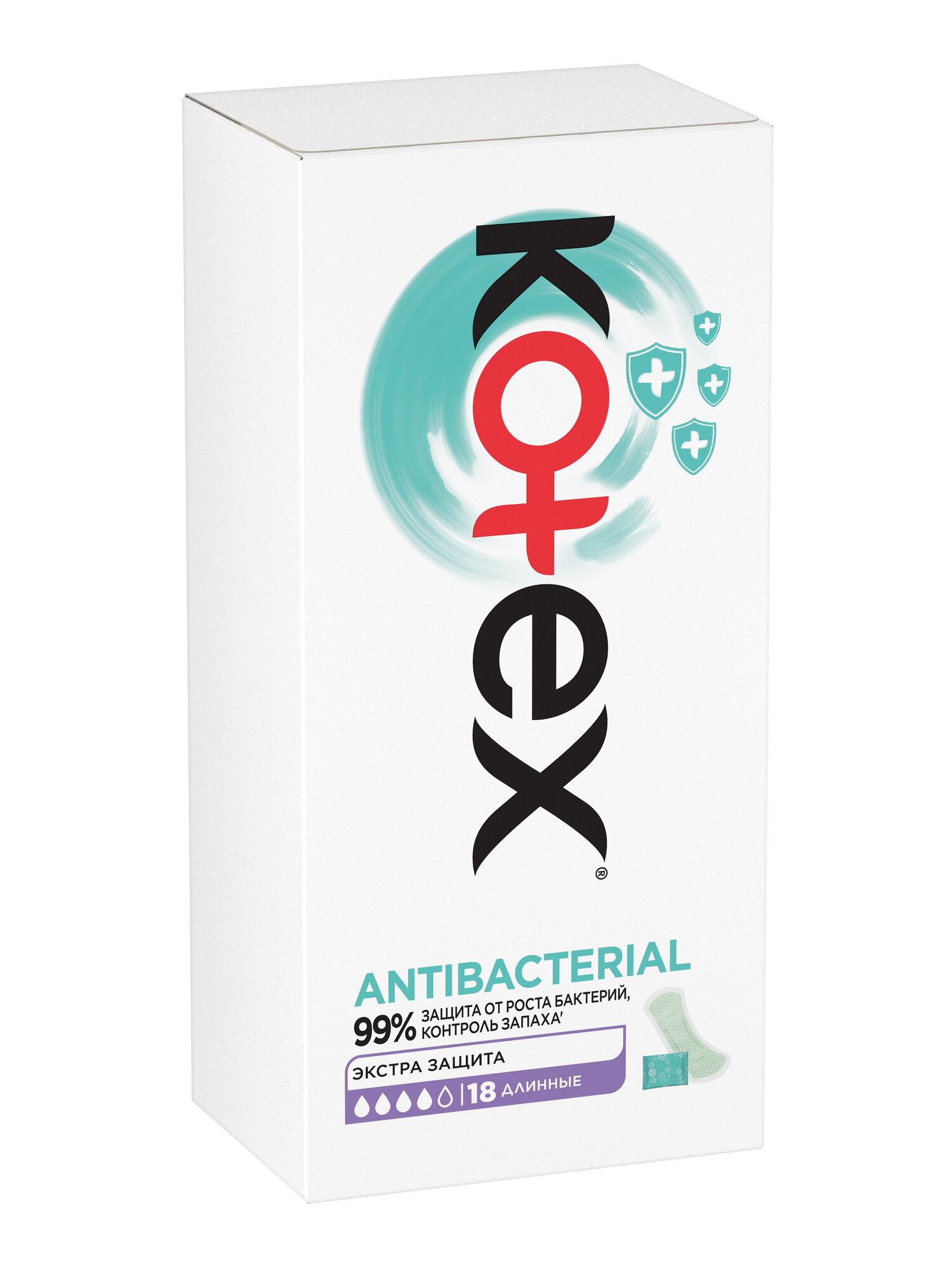 Прокладки ежедневные Kotex Bio-Care Antibacterial, 4 капли из 5, 18шт