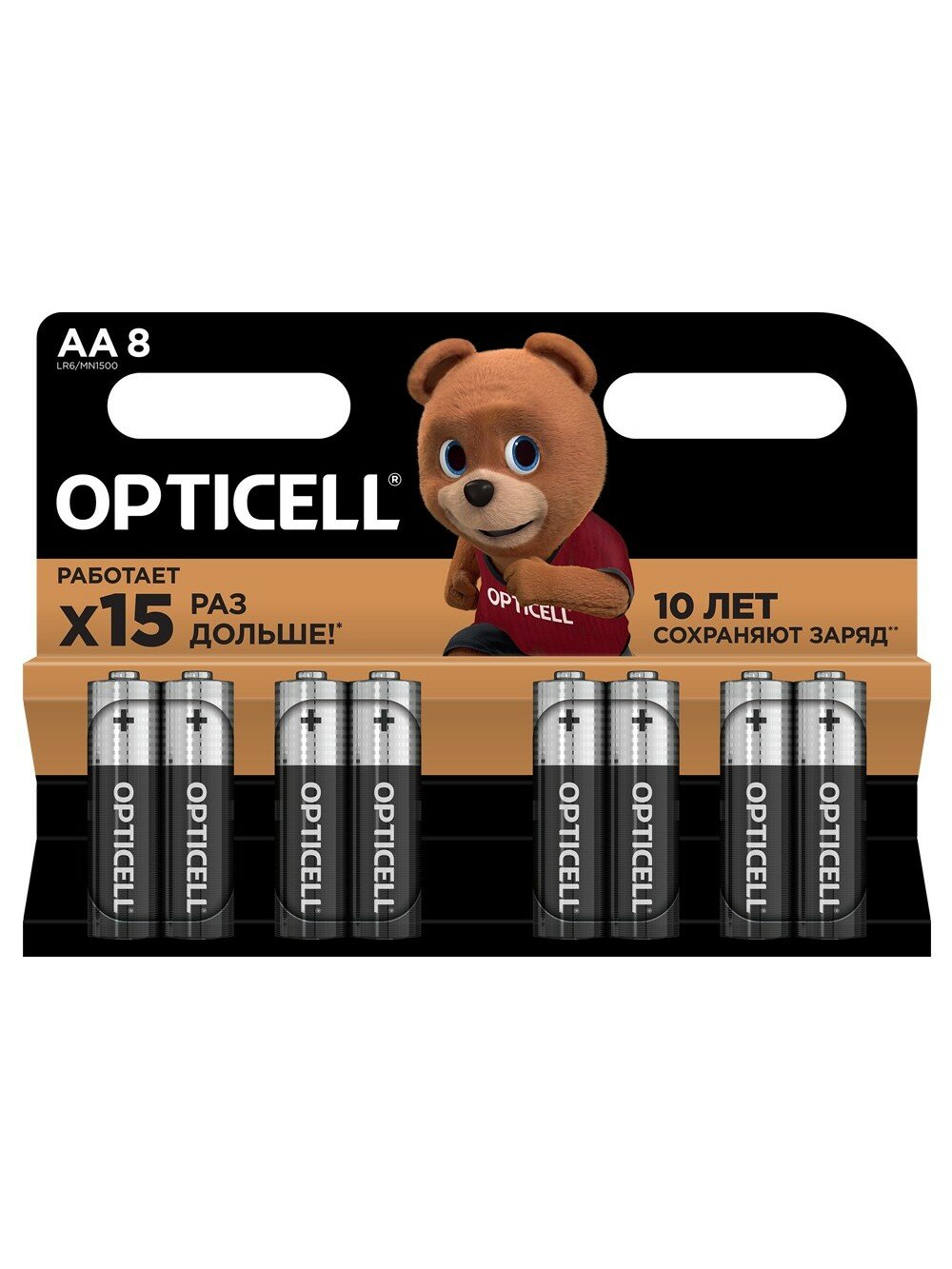Батарейки Opticell Basic, LR06, АА, щелочные, 8шт