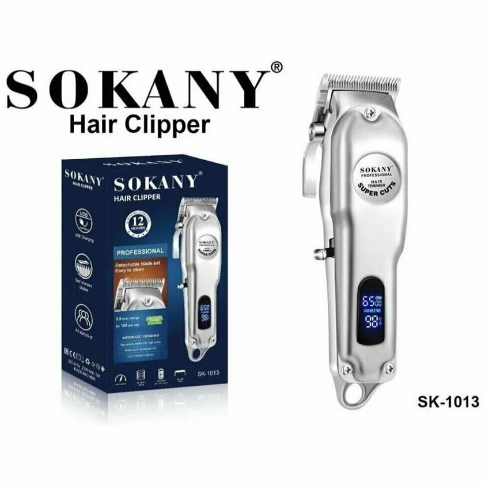 Профессиональная машинка триммер для стрижки волос SHAVE WITH PLEASURE / Триммер для бороды и усов SOKANY SK-1013