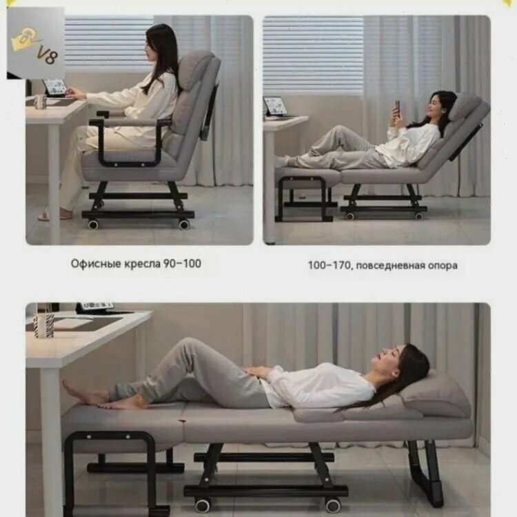 Кресло-кровать, 55х55х98 см, серый