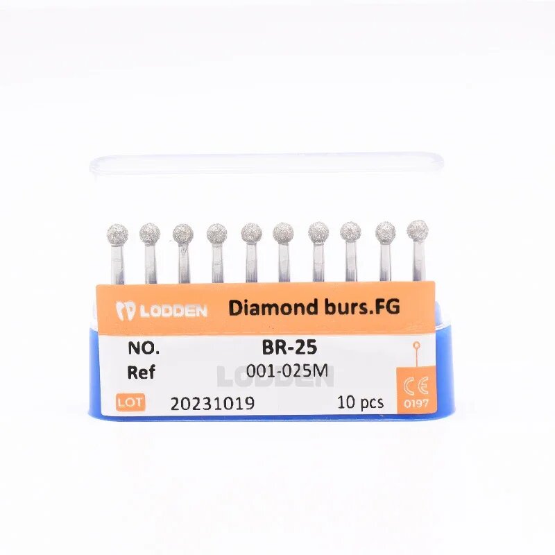 Алмазные боры Lodden BR-25 для стоматологии, 10 шт