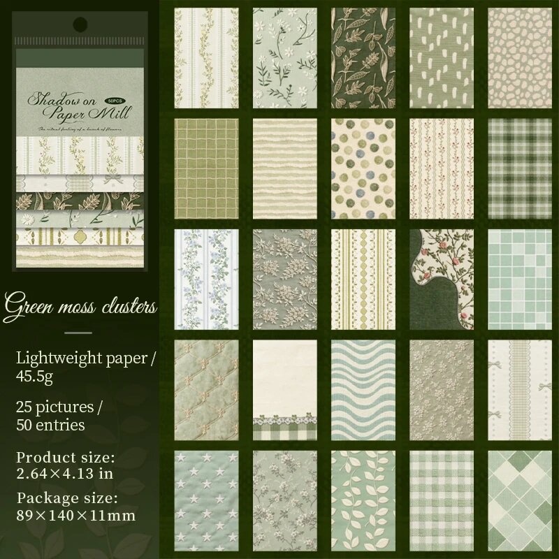 Фоновая бумага для скрапбукинга Green Moss Clusters, Цвет: F