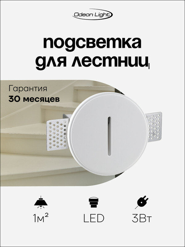 Подстветка ODEON LIGHT GIPS 7081/3WL LED 3W белый