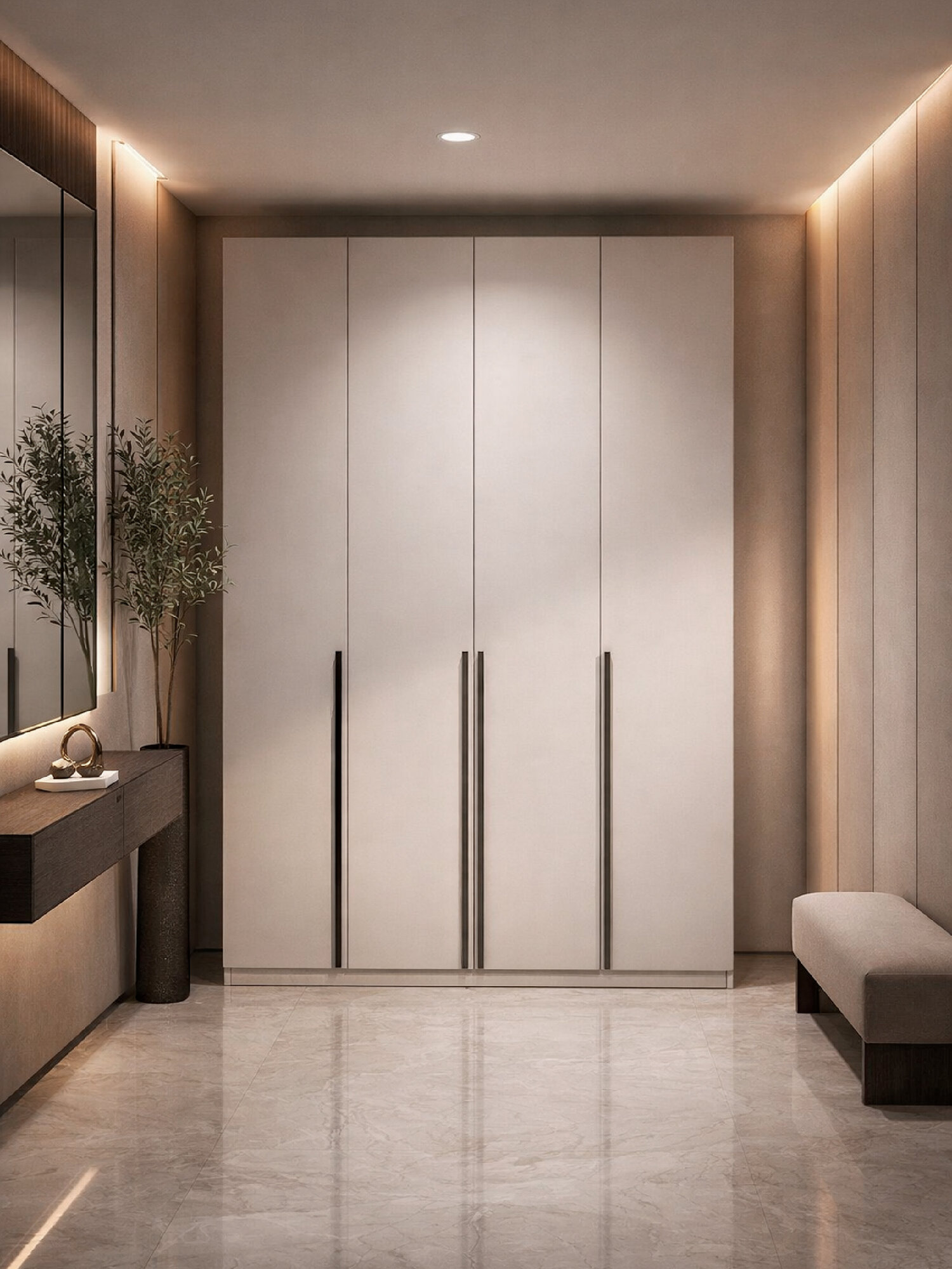 Шкаф для одежды распашной в прихожую Айрон, кашемир, 221х160х51 см