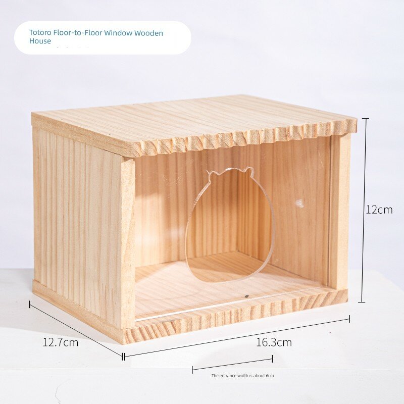 Деревянная клетка-убежище для хомяков с дизайном для шиншилл, годная для круглогодичного использования в клетке