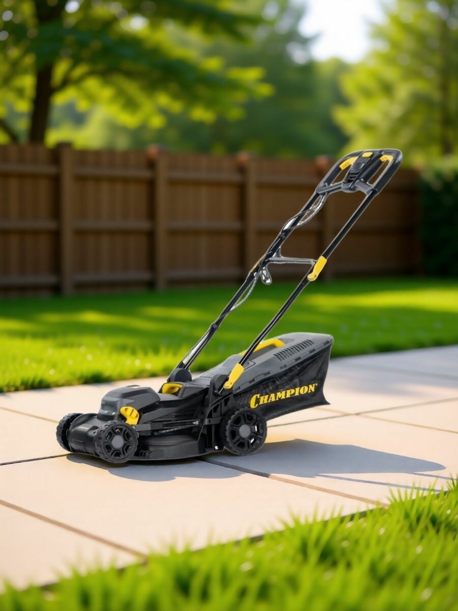 Газонокосилка электрическая CHAMPION (1,4 кВт, травосборник 35л, ширина 340мм, 10,7кг)