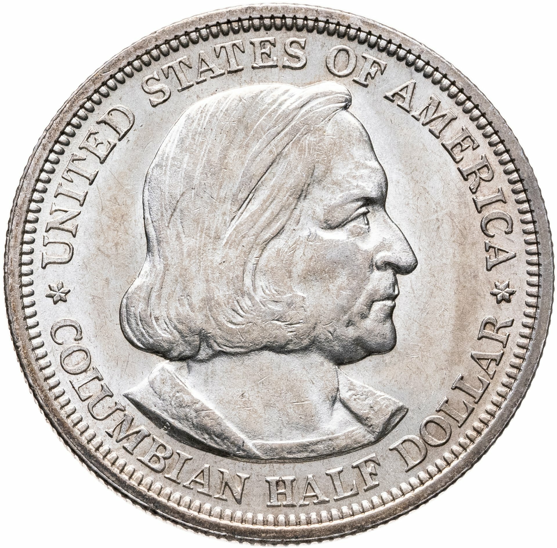 США 1/2 доллара 50 центов, half dollar 1892 "Всемирная выставка 1893 года Колумб", Серебро 900, в сохранности UNC
