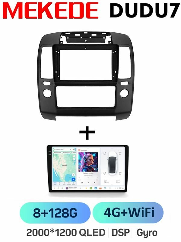 Магнитола 9" Mekede DUDU7 8/128 Gb для Nissan Navara 3 D40 2004-2010 F2 carpay Android