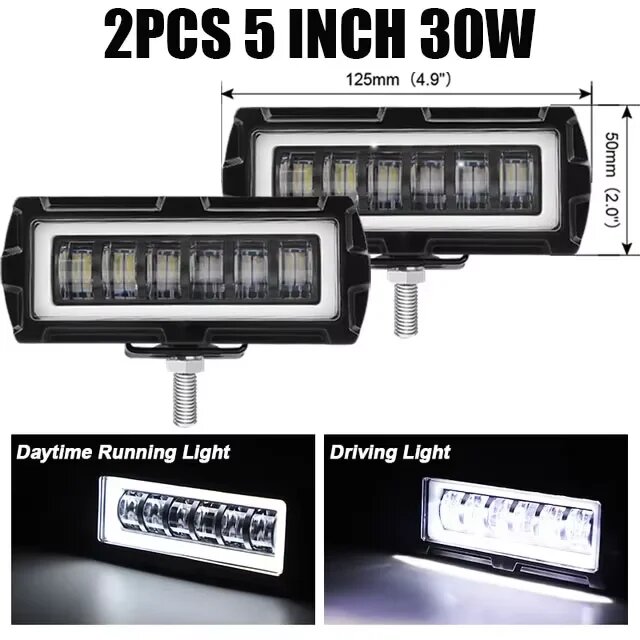 2шт 5" 30W LED Бар для внедорожника