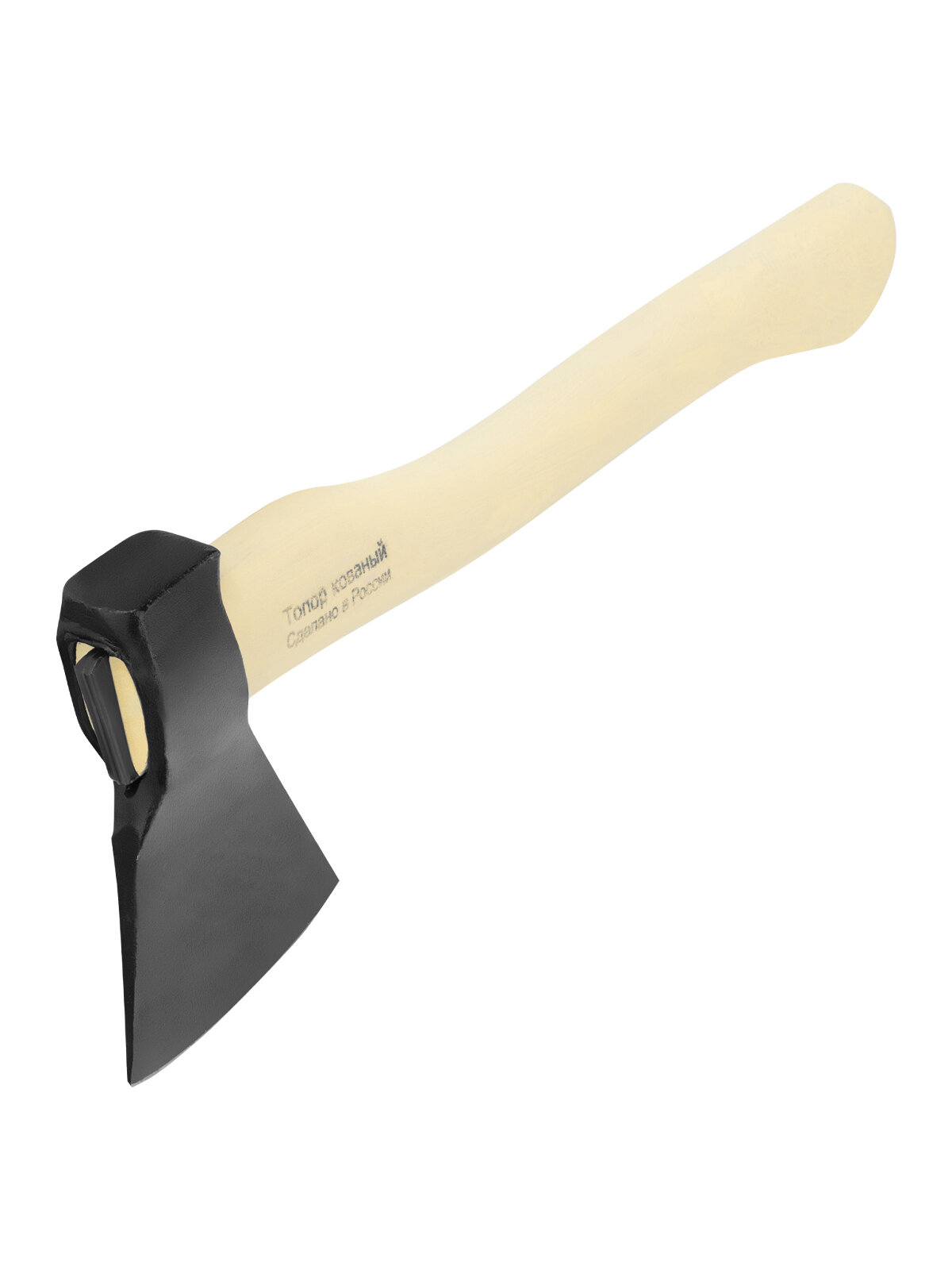 Топор для дров кованый, 600/850 г, закаленная сталь 60Г, деревянное топорище 350 мм, в сборе, тип А, 21684