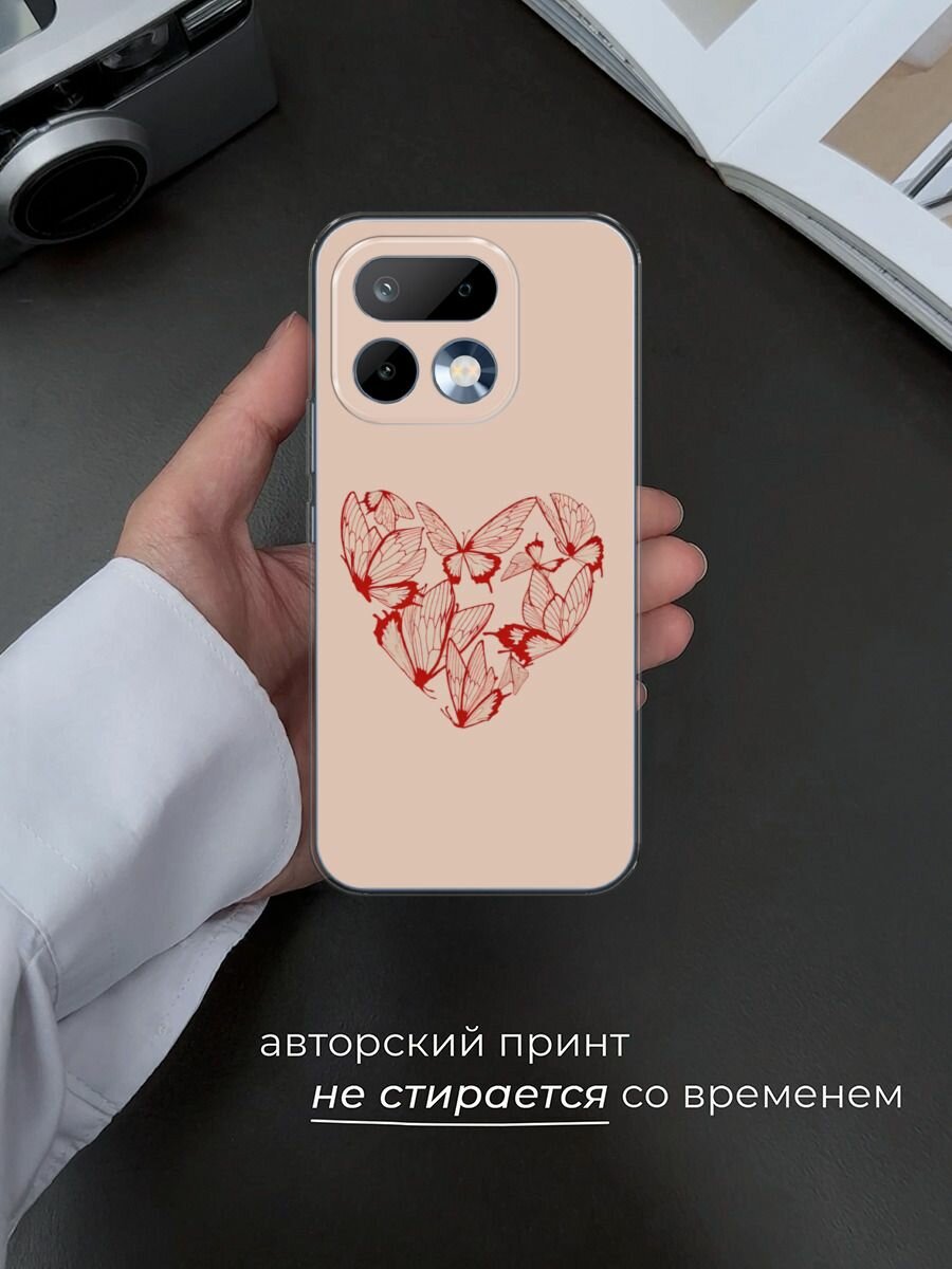 Чехол на Realme 16 Pro / Реалме 16 Про с принтом Сердце из бабочек — фото 1