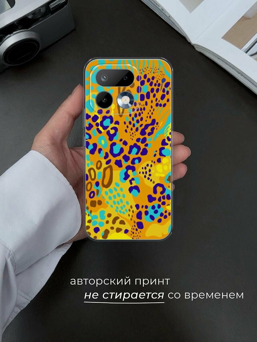 Чехол на Realme 16 Pro / Реалме 16 Про с принтом Желтый леопардовый фон — фото 1