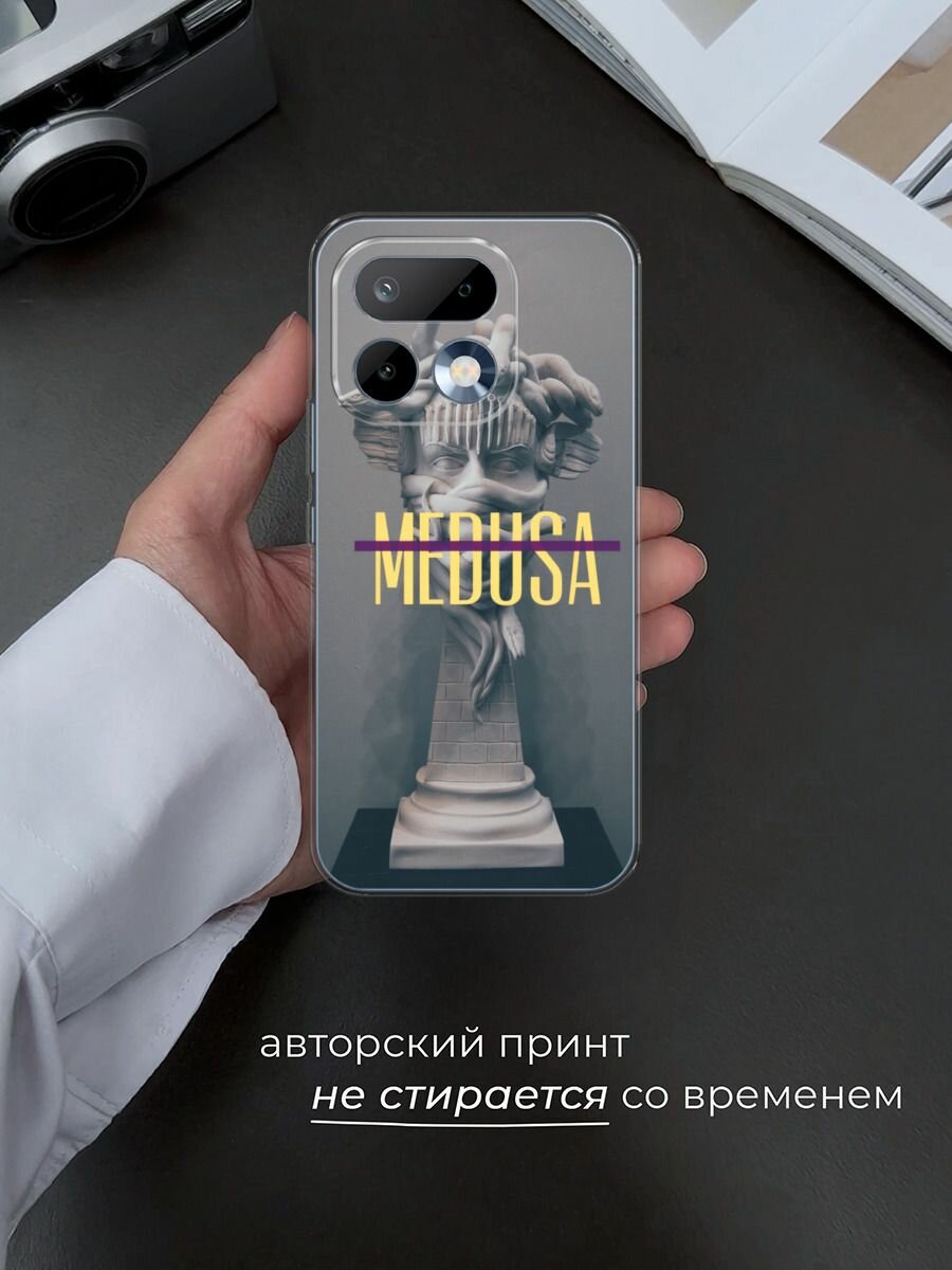 Силиконовый чехол на Realme 16 Pro / Реалме 16 Про с принтом Medusa — фото 1