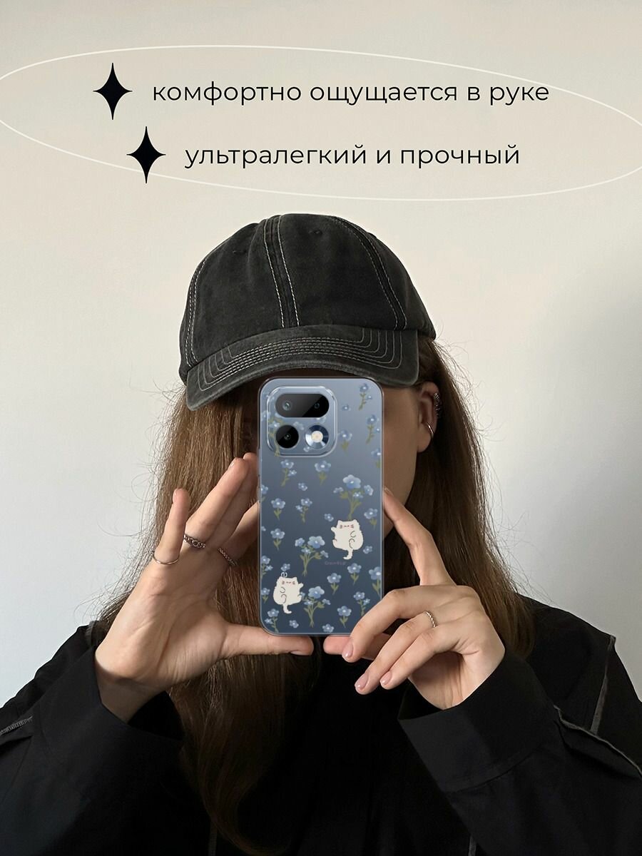 Чехол на Realme 16 Pro / Реалме 16 Про с принтом Gentle cats, прозрачный — фото 1