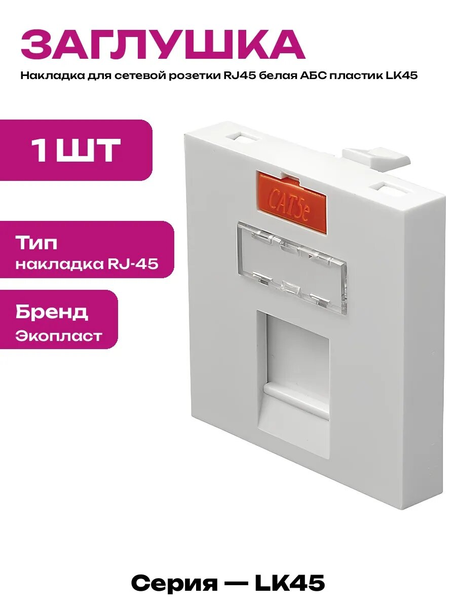 Информационная панель розетки RJ45 АБС пластик белый корпус