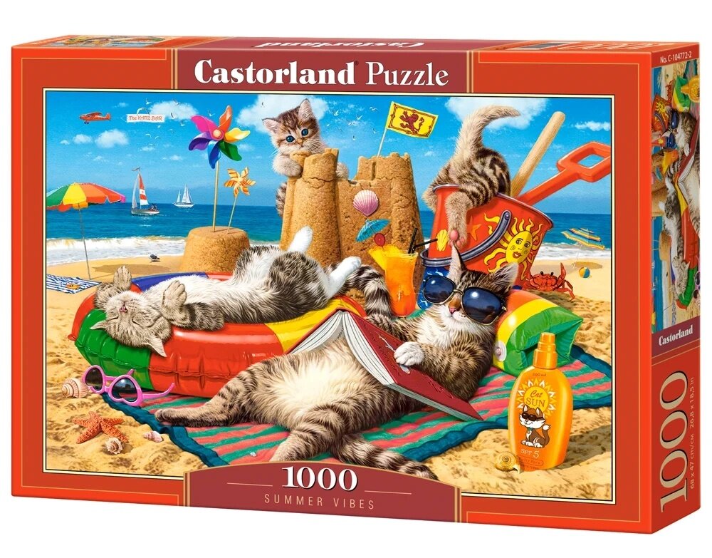 Пазлы 1000 деталей " Кошачий пляж" CastorLand