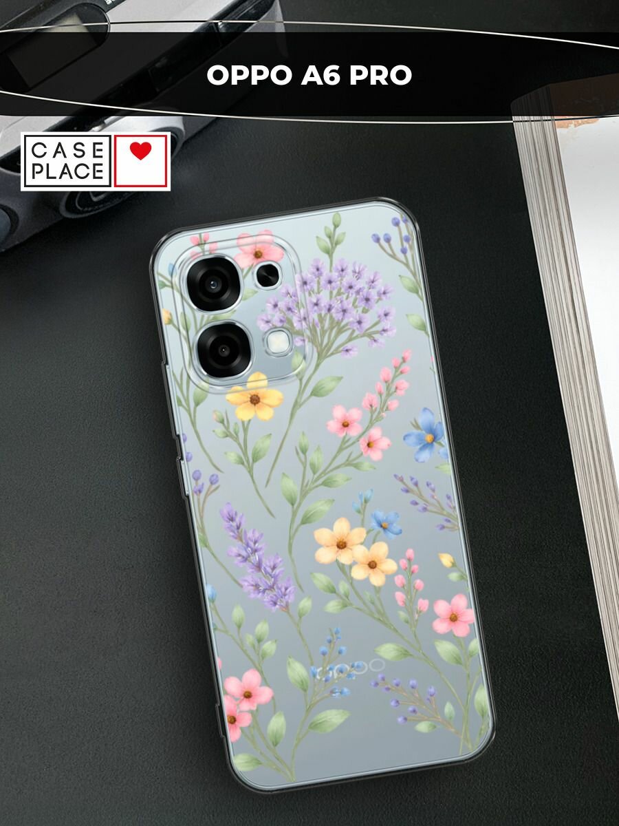 Чехол на Oppo A6 Pro / Оппо A6 Про с принтом Весенние цветения, прозрачный