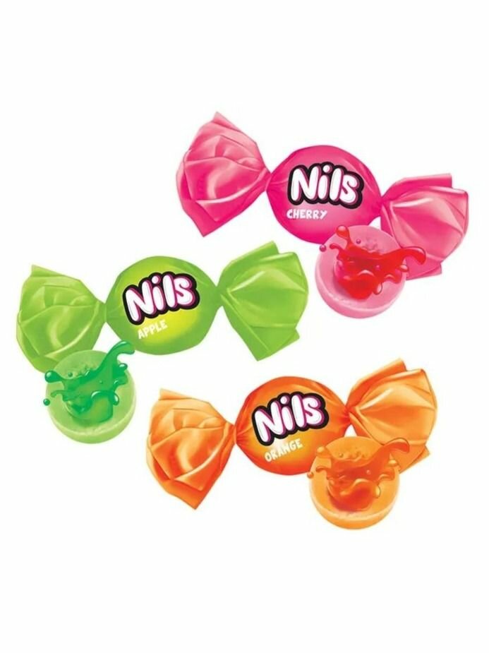 Карамель с начинкой фруктового вкуса жевательное ассорти Нильс 1кг