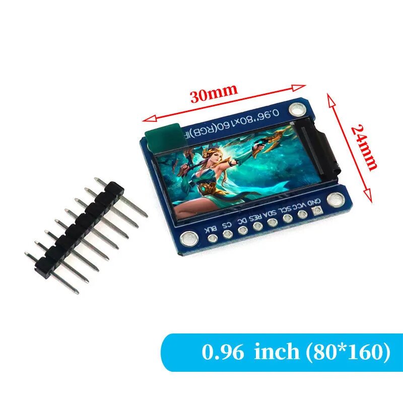 0.96" TFT ЖК-дисплей 80x160 с контактами