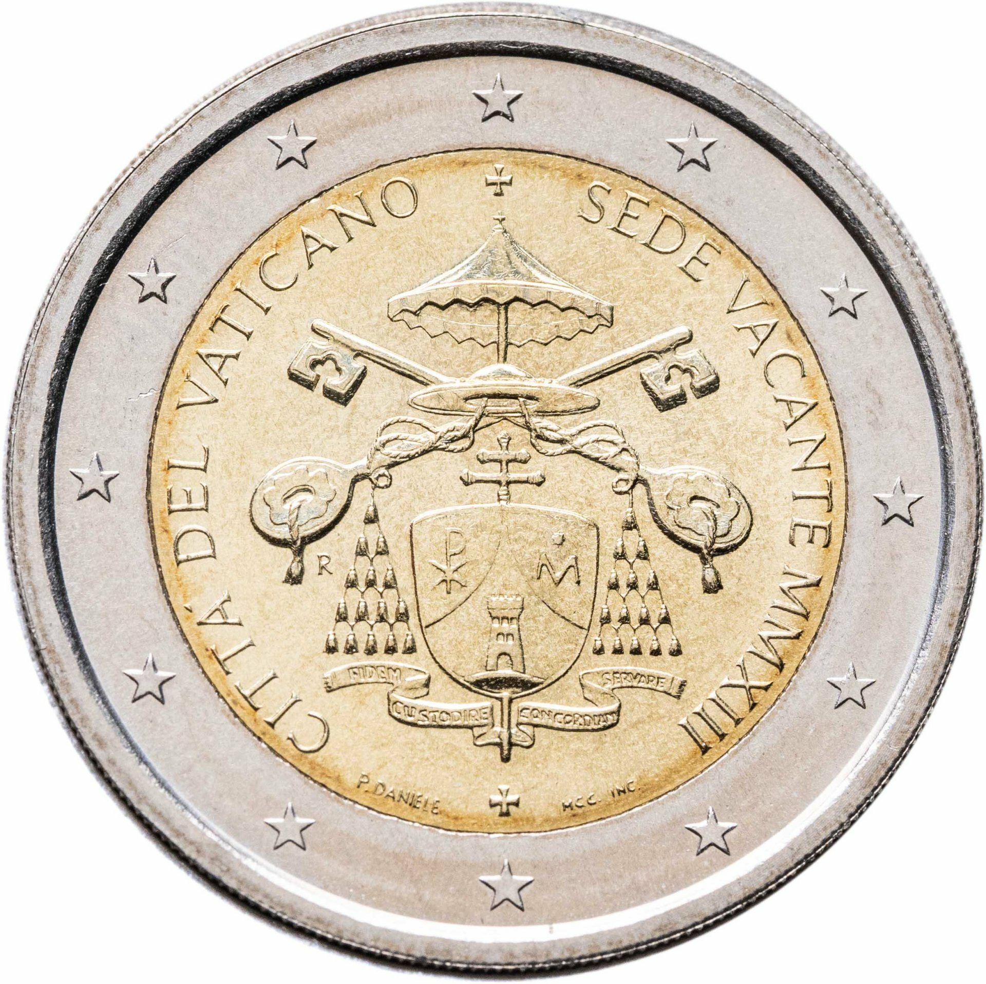 Ватикан 2 евро 2013 Вакантный престол в буклете, Биметалл, в сохранности UNC