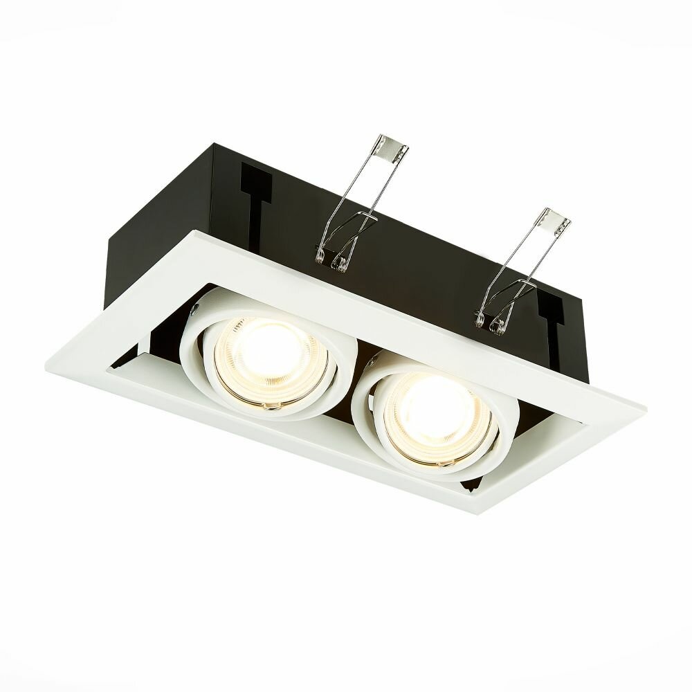 ST250.558.02 ST-Luce Св-к встр. Черный, Белый GU10 2*50W IP20 L245xW126xH70 220V Без ламп.
