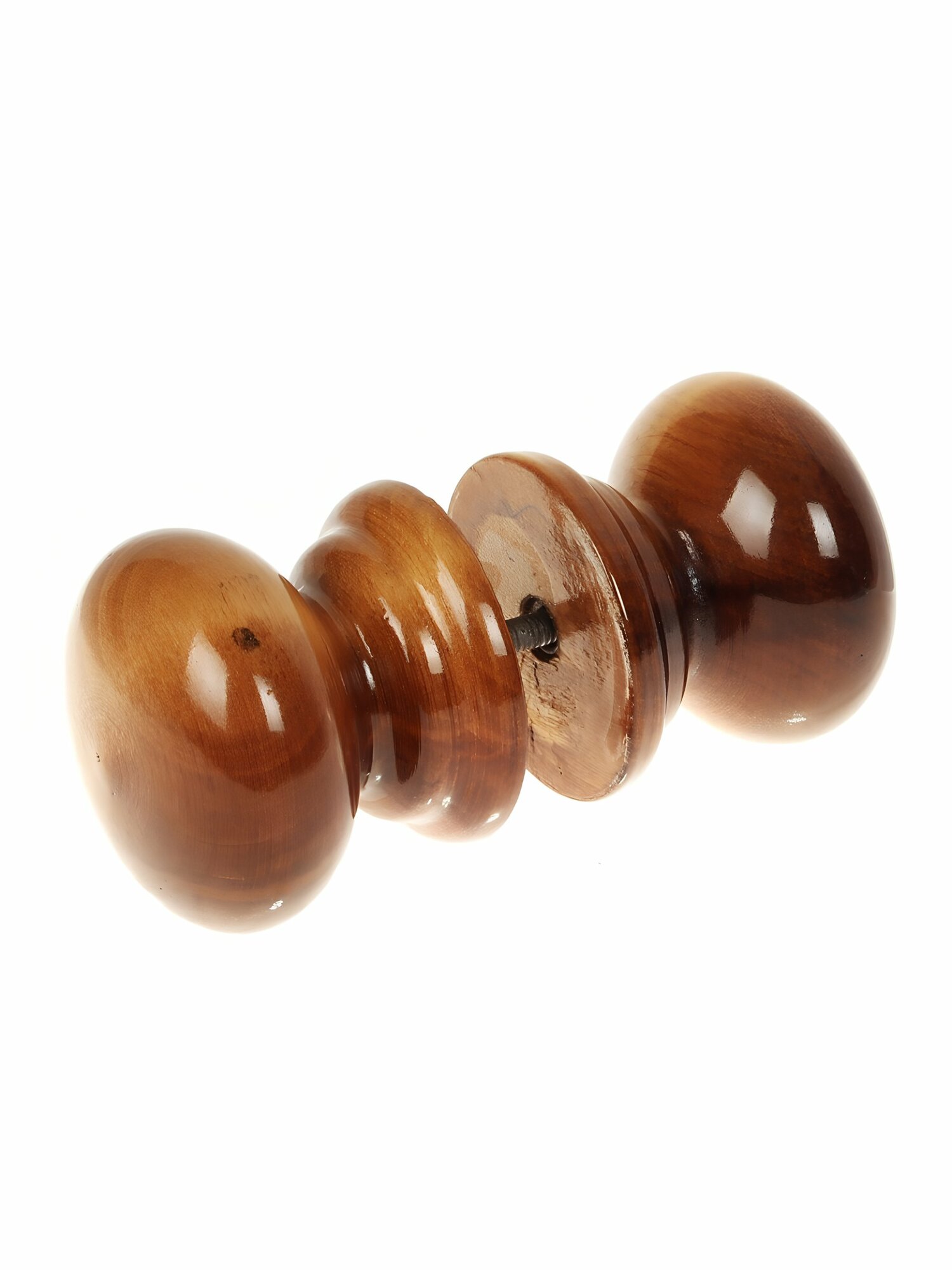Ручка дверная круглая из лиственницы, комплект 2 штуки, коричневая деревянная фурнитура для межкомнатных дверей, Россия
