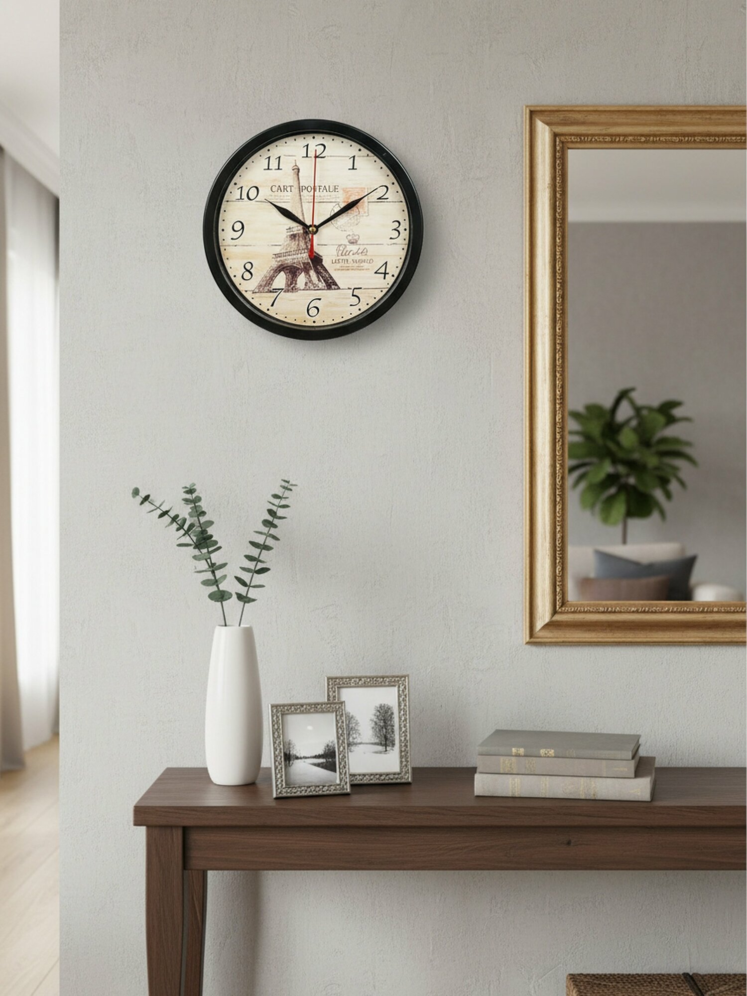 Часы настенные 20 см Париж Y4-3343 для интерьера дома и декора стен. Стильный аксессуар для кухни, гостиной и спальни.