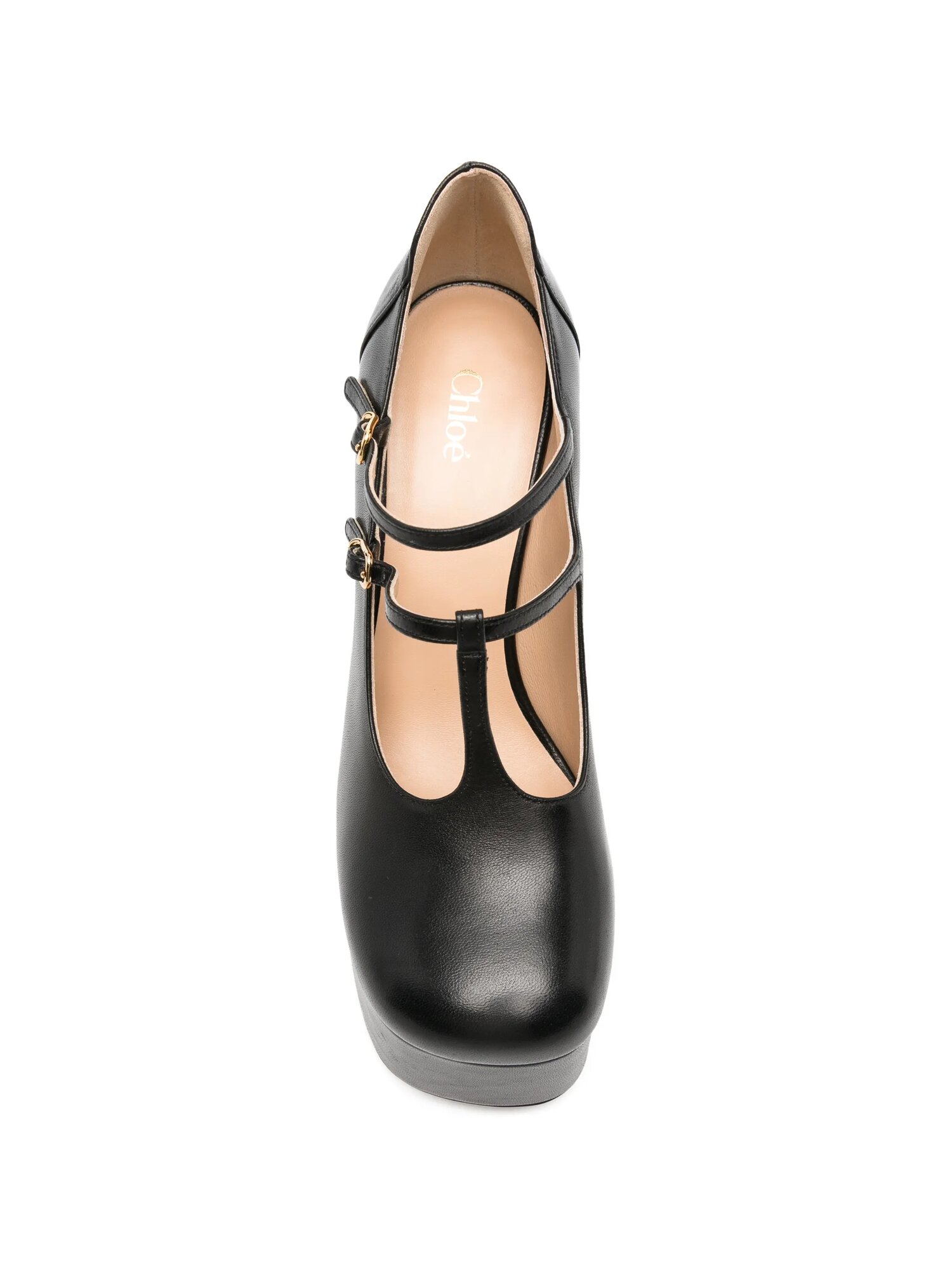 Туфли Chloe Leather platform pumps, размер 38.5, black/black — фото 1