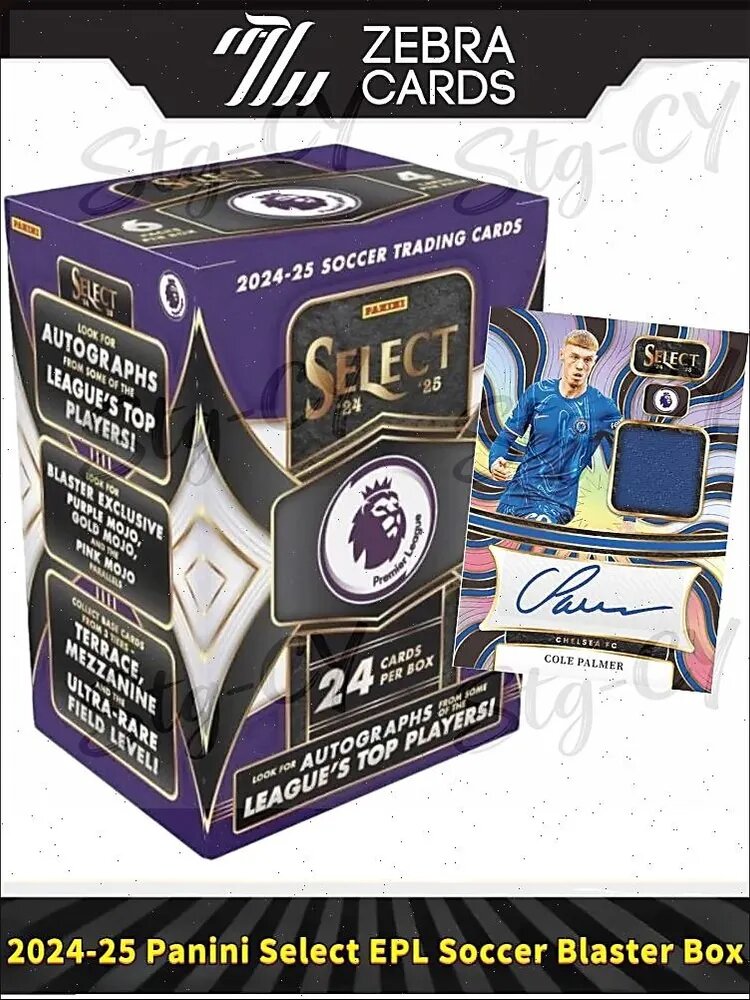 2024-25 Panini Select PREMIER LEAGUE Soccer Hobby Blaster Box(Сделано в США.)
