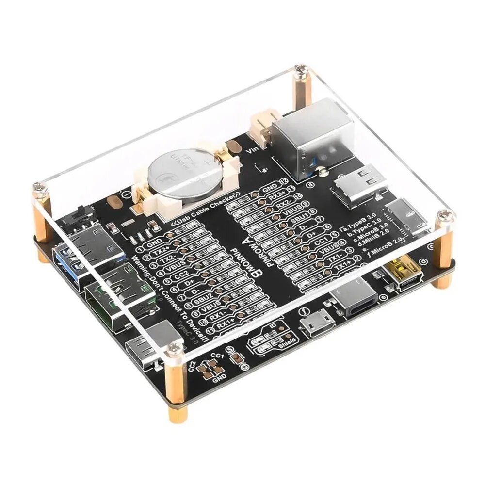 Тестер кабелей с 24 светодиодами для USB, MicroB, Mini B, Type-C