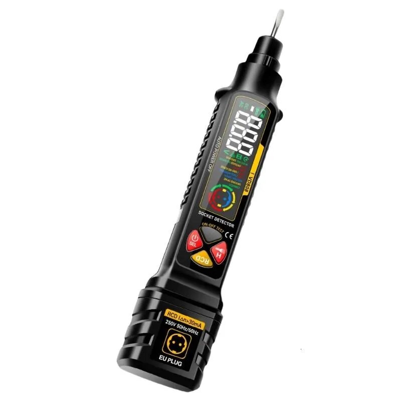 Фазоуказатель VD808 для проверки цепей, EU plug, Черный, 1 шт.