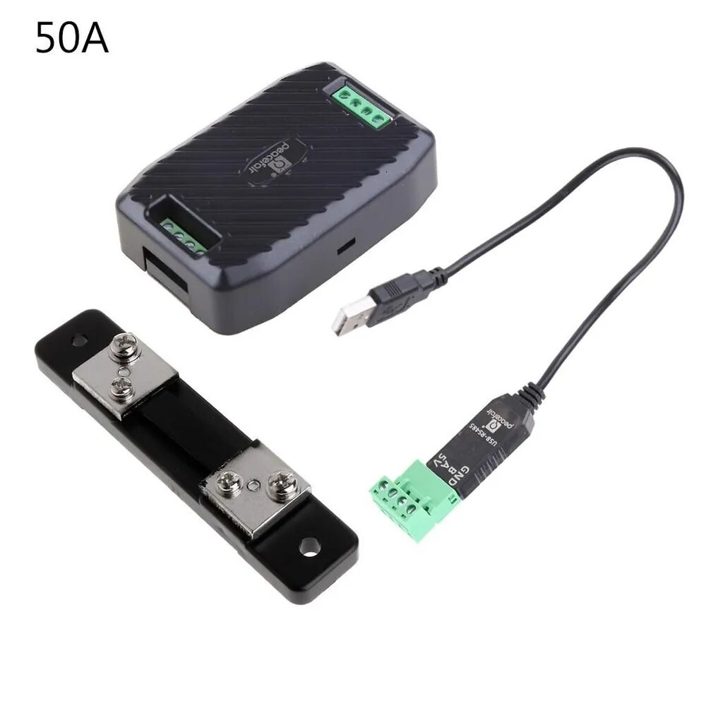 PZEM-017 DC 300A/50A RS485 USB, 50A шунт + USB-кабель Вольтметр Амперметр с RS485