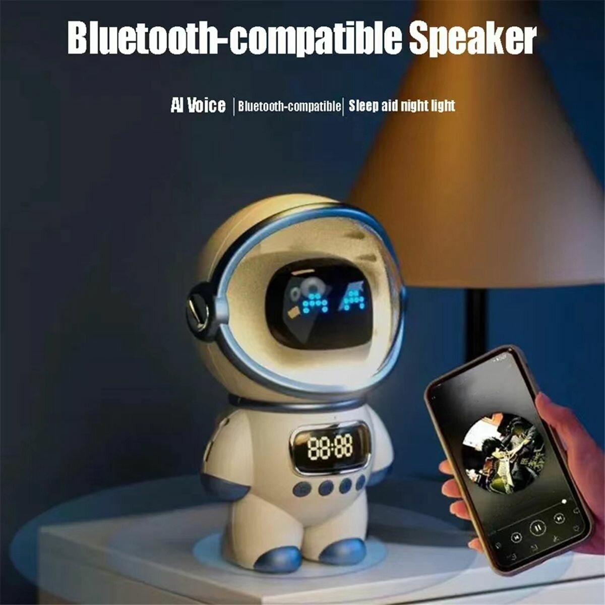 Мный Робот С Искусственным Интеллектом, Bluetooth-Динамик, Будильник, FM-Радио
