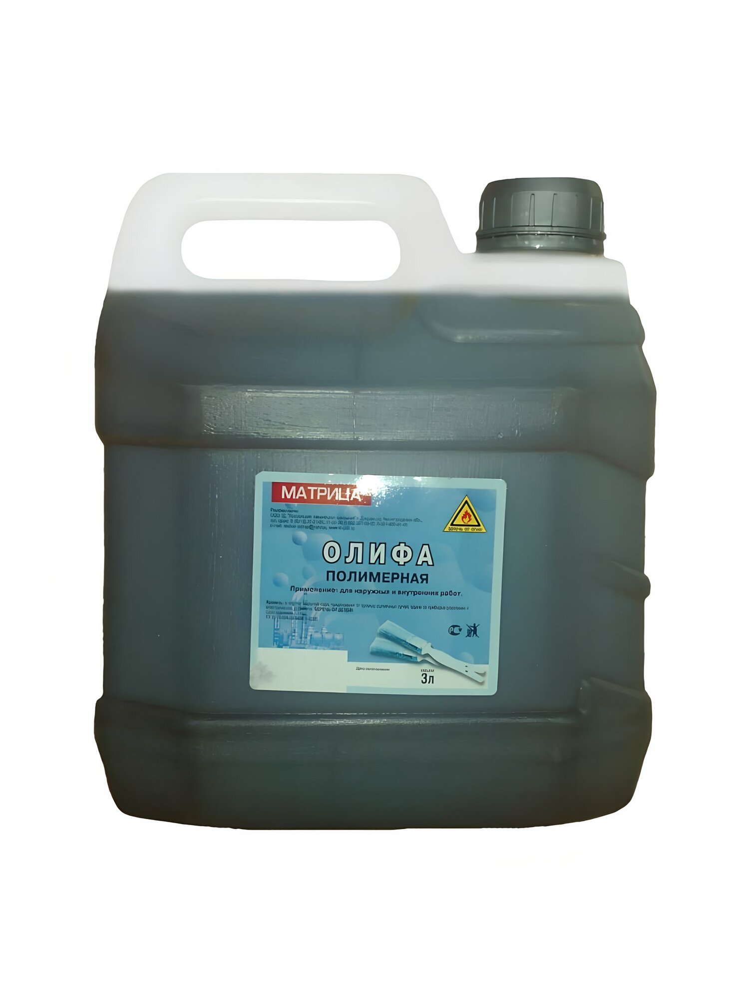 Олифа нефтеполимерная Матрица 3 л для дерева, масляных красок, черная канистра, защитный лак древесины