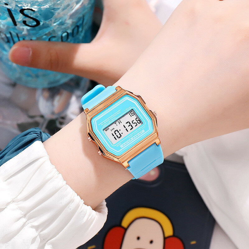 Электроновые часы forest style унисекс с ночным подсветкой и функциями для повседневной носки синий