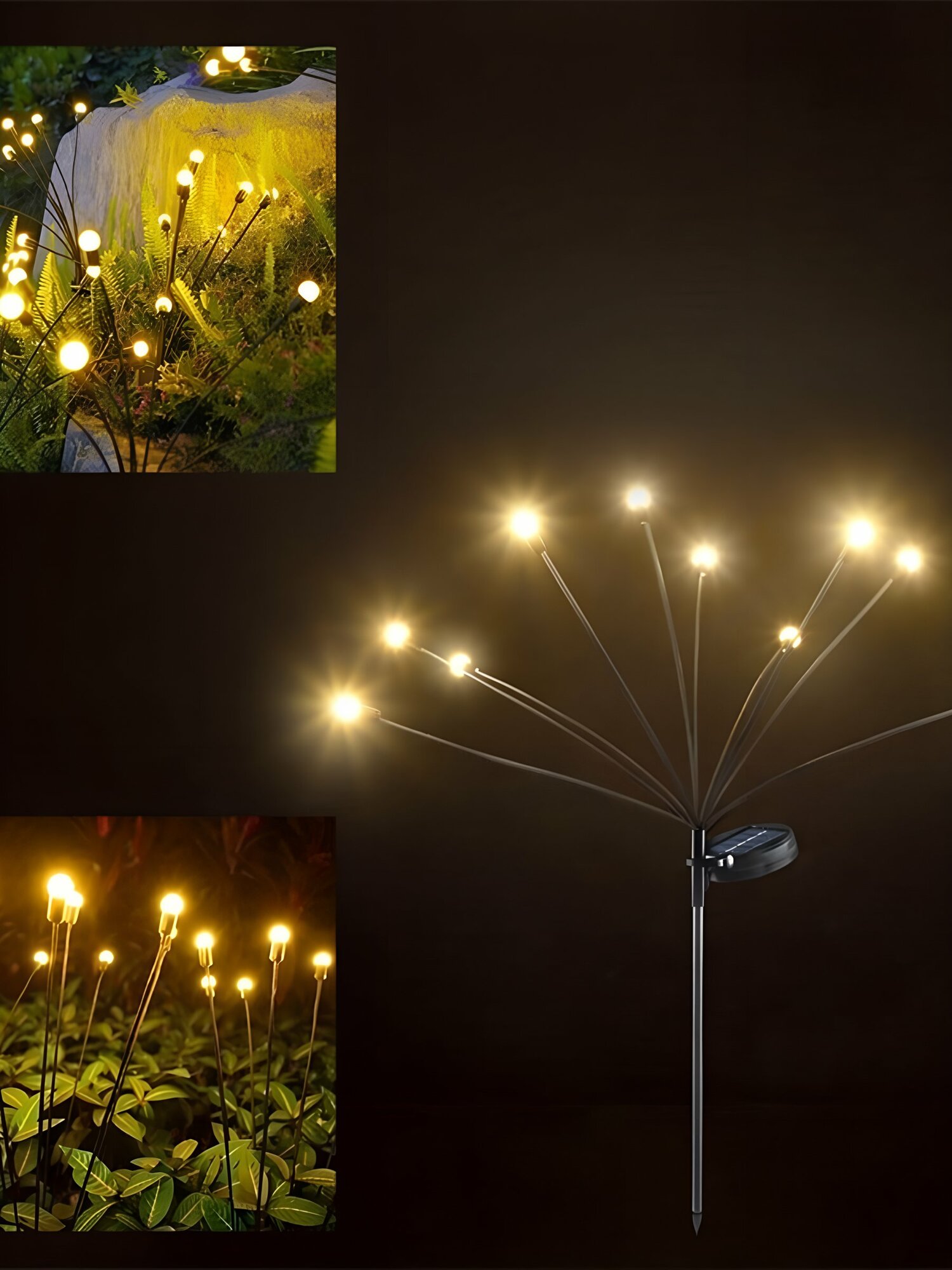 Фонарь садовый Park Мотылек на солнечной батарее, 10 LED ламп, высота 67 см, уличный светильник для дачи и сада IP44