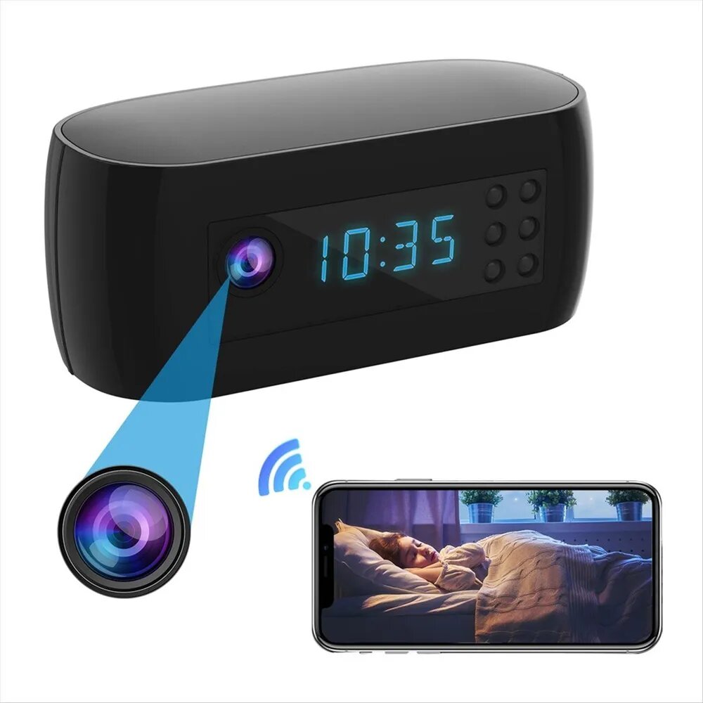 Мини-Часы С Камерой Wi-Fi Full HD 1080P С Беспроводным Управлением И ИК-Подсветк