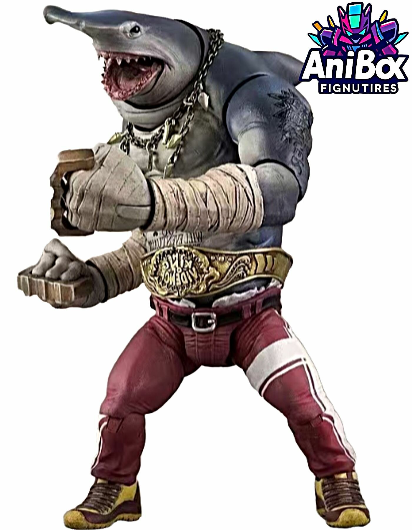 AniBox Фигурка акула-человек FURY TOYS Молотоголовая акула Серия Сила Бездн 1/12 20 см Дизайнерская коллекционная PVC модель