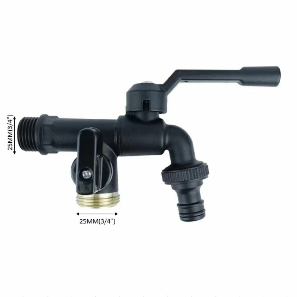 Кран 3/4", Входная резьба: 25 мм, Изготовлен из латуни, Высококачественный дизайн