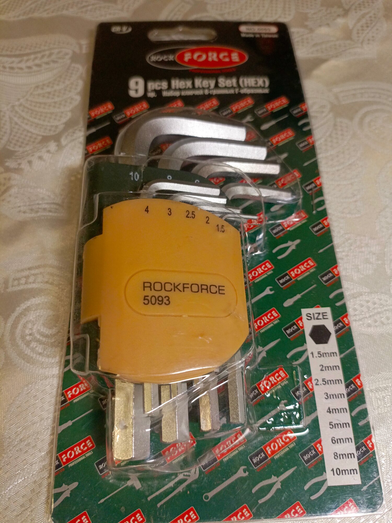 Набор ключей Г-образных 6-гранные (1.5-10мм) 9 предметов ROCKFORCE 5098