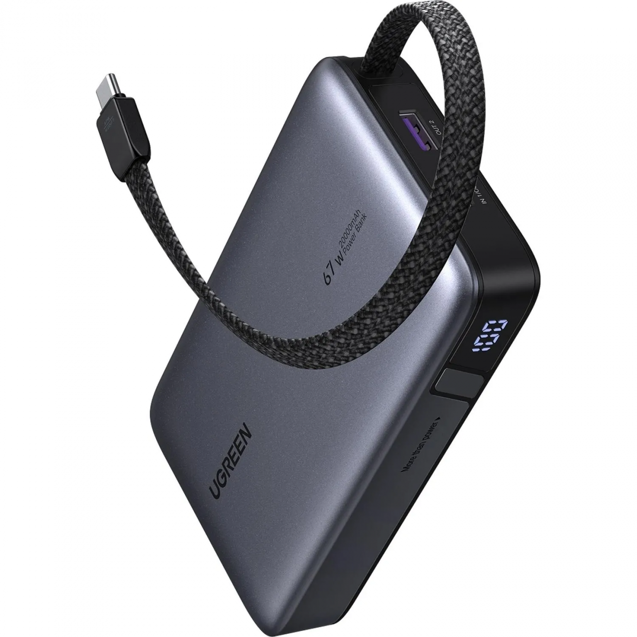 Внешний аккумулятор UGREEN PB550(85166B)67W 20000mAh USB-C&A +каб/сер. косм 2465217