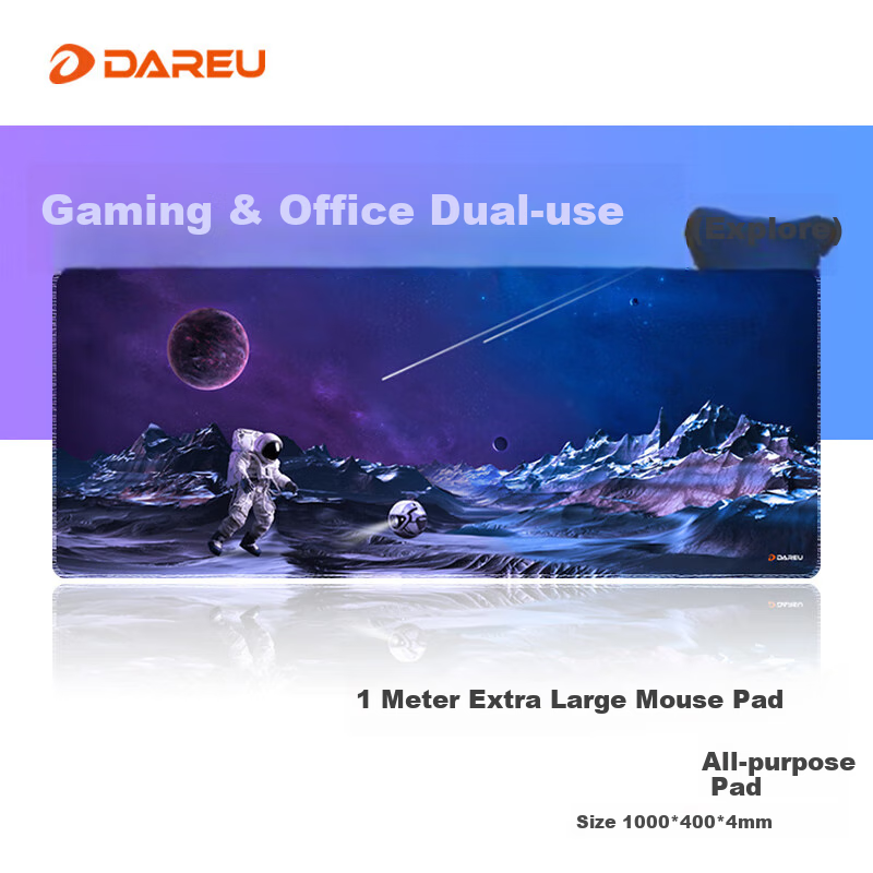 DAREU игровая мышиная подставка - гладкая утолщенная точная краевая фиксация, большая офисная столешница 1000x400x4мм