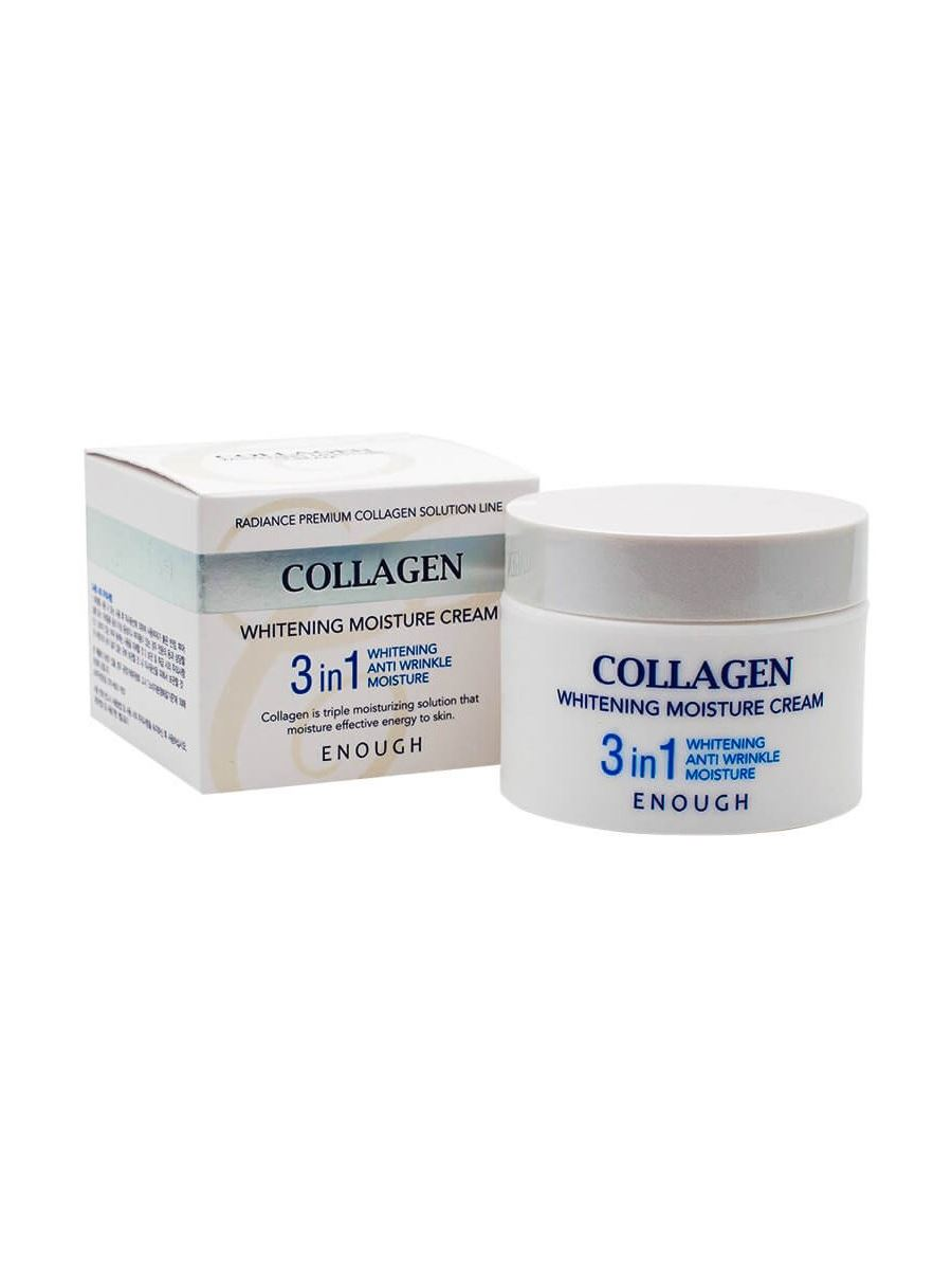 Крем Enough Collagen 3 in 1 Whitening Moisture Cream осветляющий, 50 мл