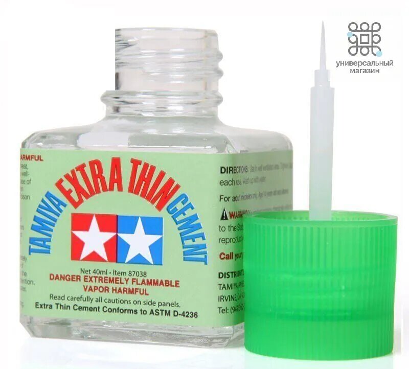 Tamiya Extra Thin Cement Клей для сборки пластиковых моделей 40 мл — фото 1