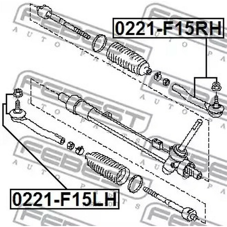 FEBEST 0221-F15RH наконечник рулевой правый NISSAN JUKE UK MAKE F15E 2010.07- [EL]