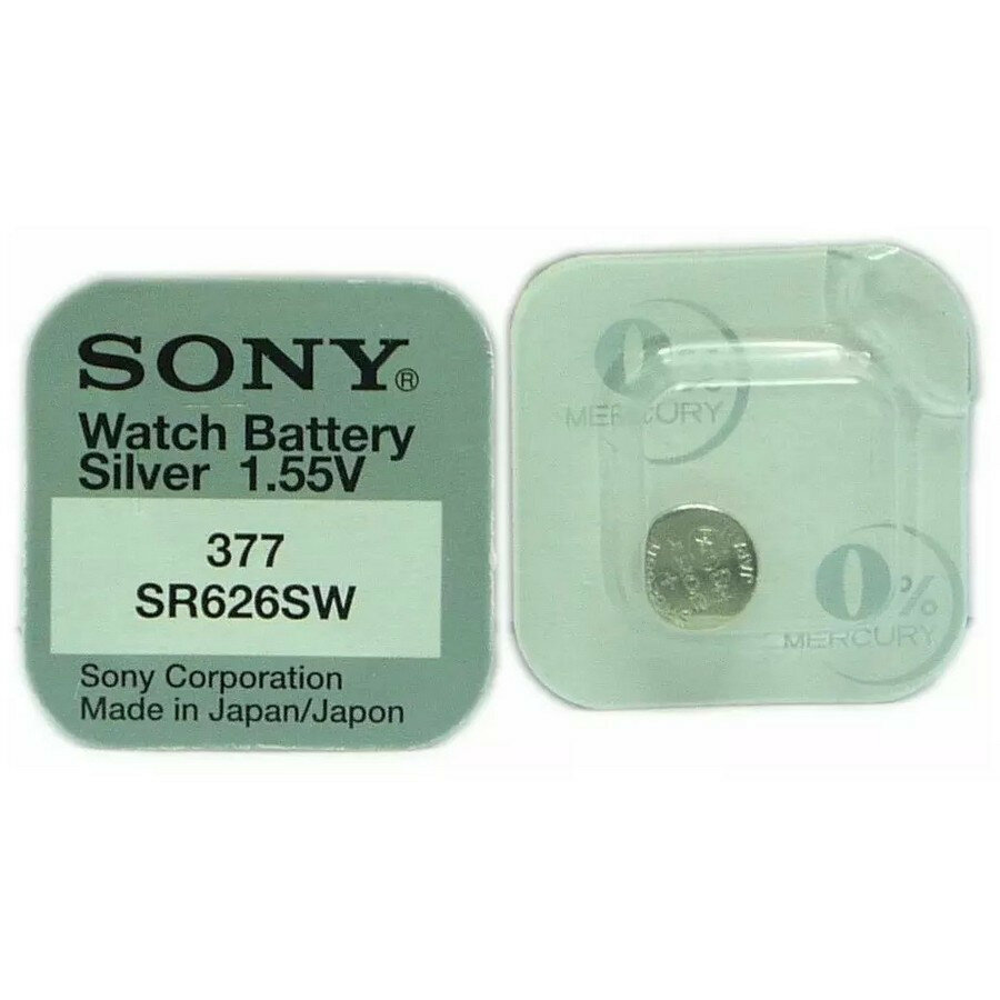 Батарейка SONY SR626SW 377 (0%Hg)