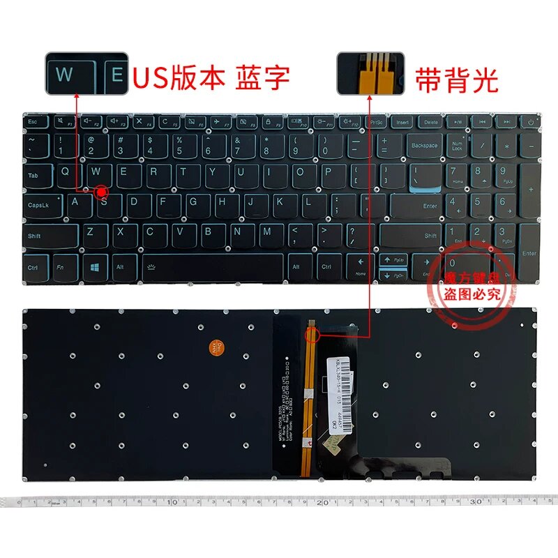 Клавиатура замена для Lenovo 320S-15ABR ThinkPad 5000 Series 320-15AST/15IAP 520-15IKB 7000-15 клавиша питания с синим