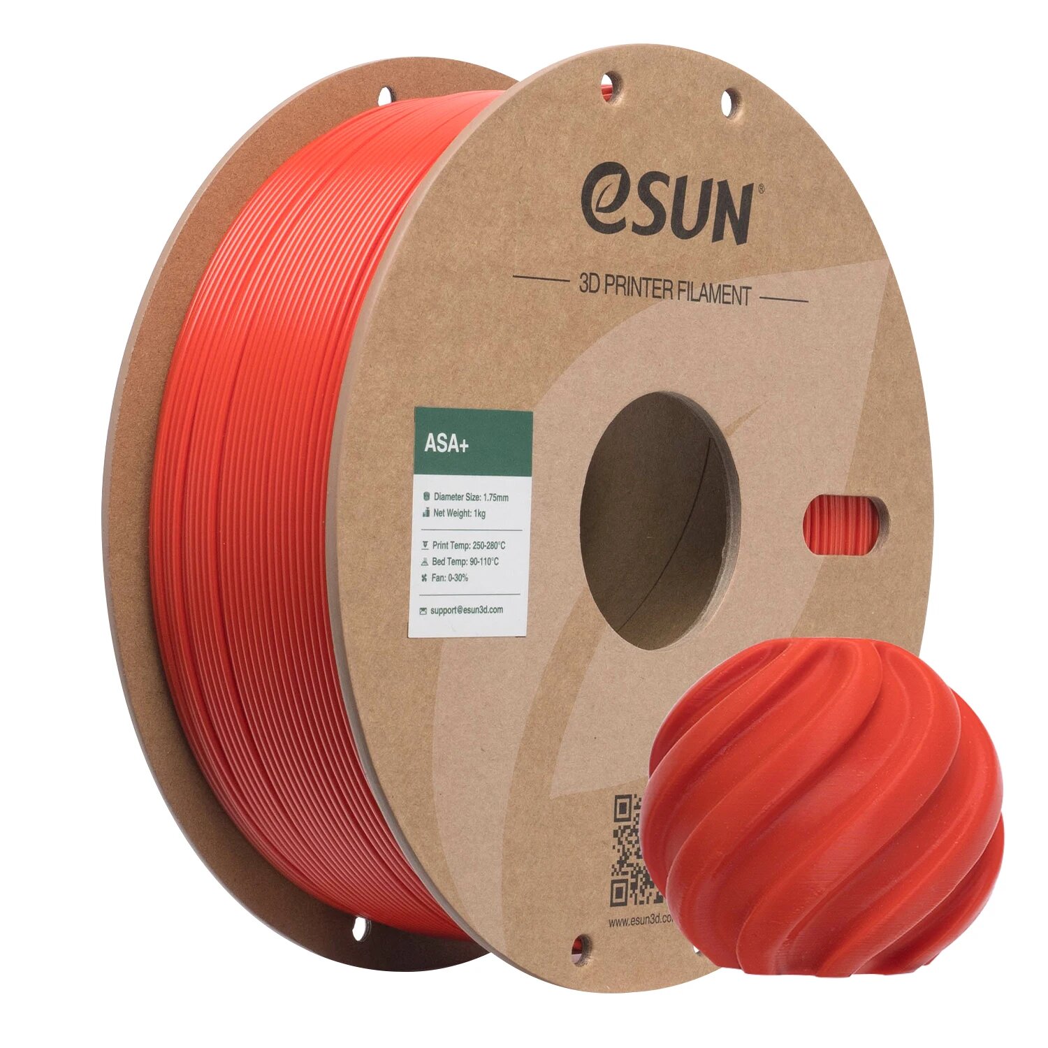 ESUN ASA+ нить для 3D-печати, RED, 1,75 мм, 1 кг