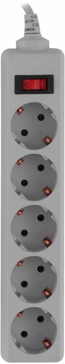 Удлинитель с сетевым фильтром 5х3м с заземл. 7А IP20 500SL-3-G 1.5кВт CCA сер. BURO 354124